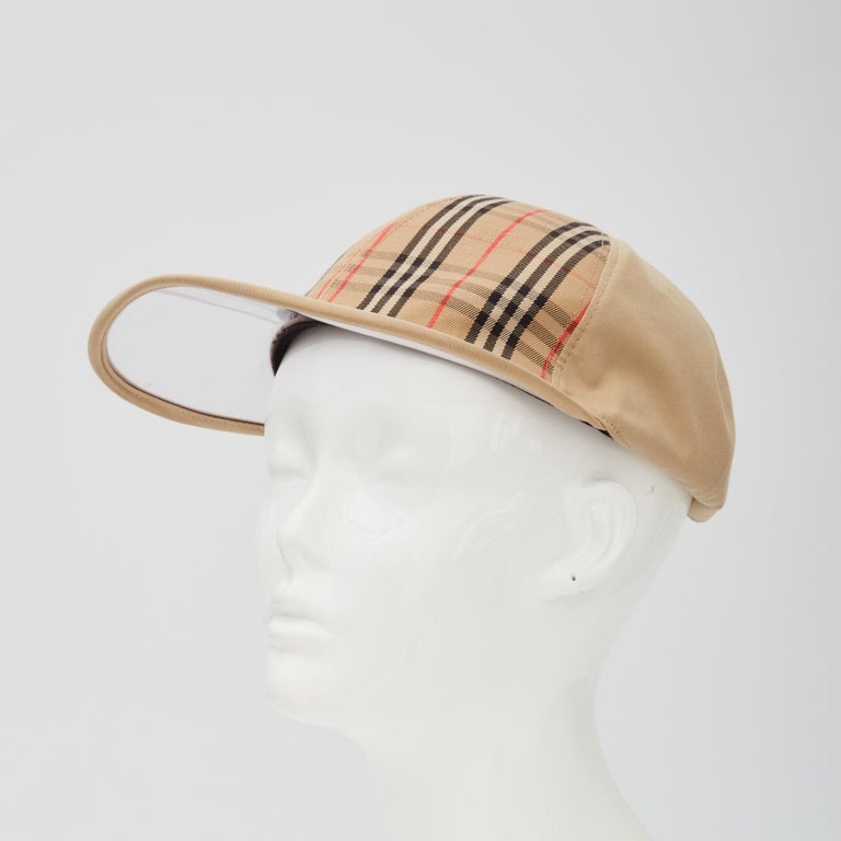 Burberry Transparent Flat Rim Hat (Medium/large) For Sale at 1stDibs