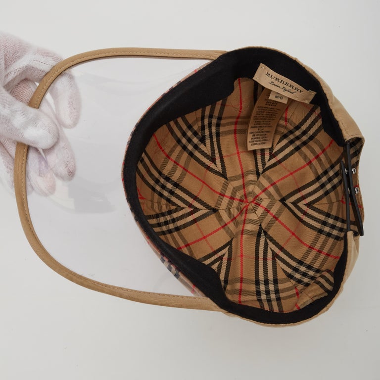 Burberry Transparent Flat Rim Hat (Medium/large) For Sale at 1stDibs