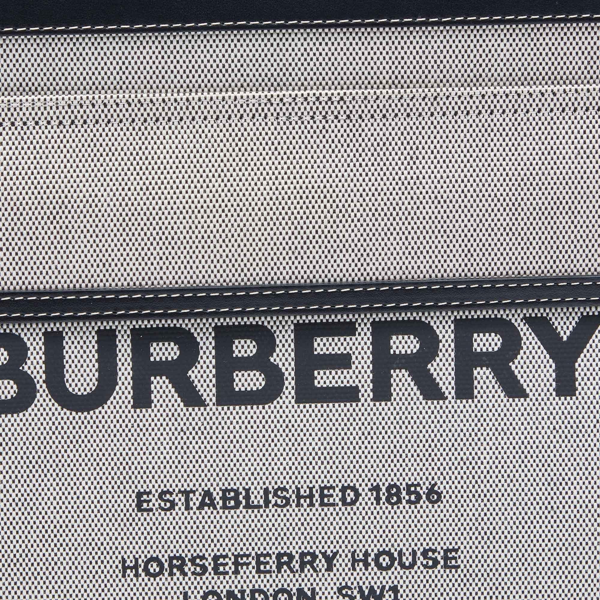 Burberry Tri Color Leather and Canvas Medium Pocket Bag For Sale at 1stDibs