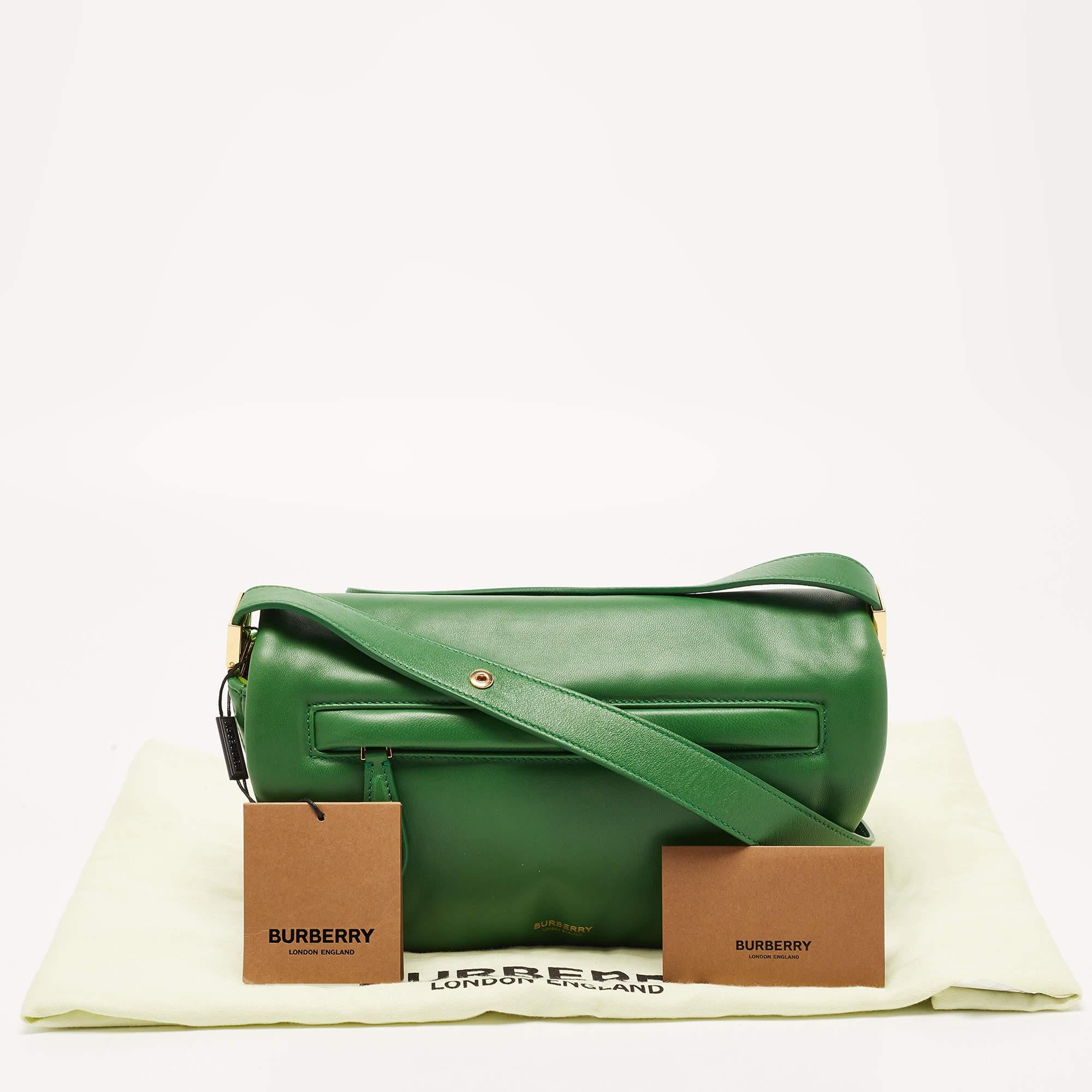 Burberry Two Tone Green Leather Small Olympia Shoulder Bag For Sale at ...