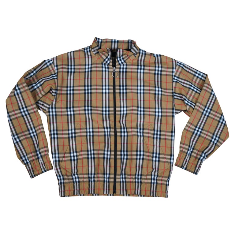 Burberry Vintage Check Mens Lightweight Full Zip Bomber Jacket For Sale ...