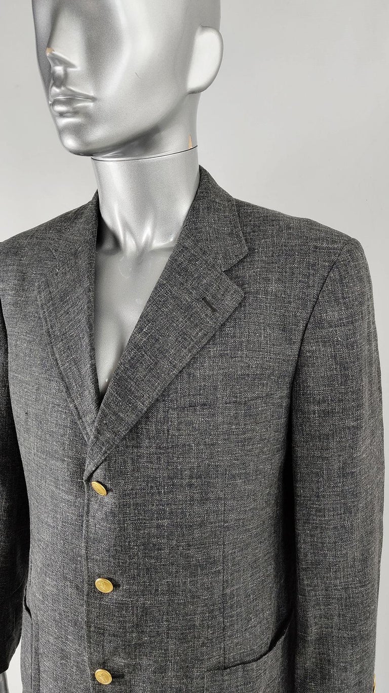 Burberry Vintage Mens Silk Linen and Wool Tweed 3 Button Blazer Jacket ...