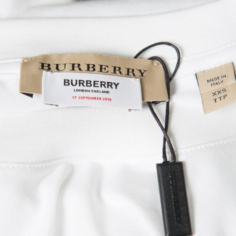 Burberry White B series Monogram Logo Detail Limited Edition Crew Neck ...