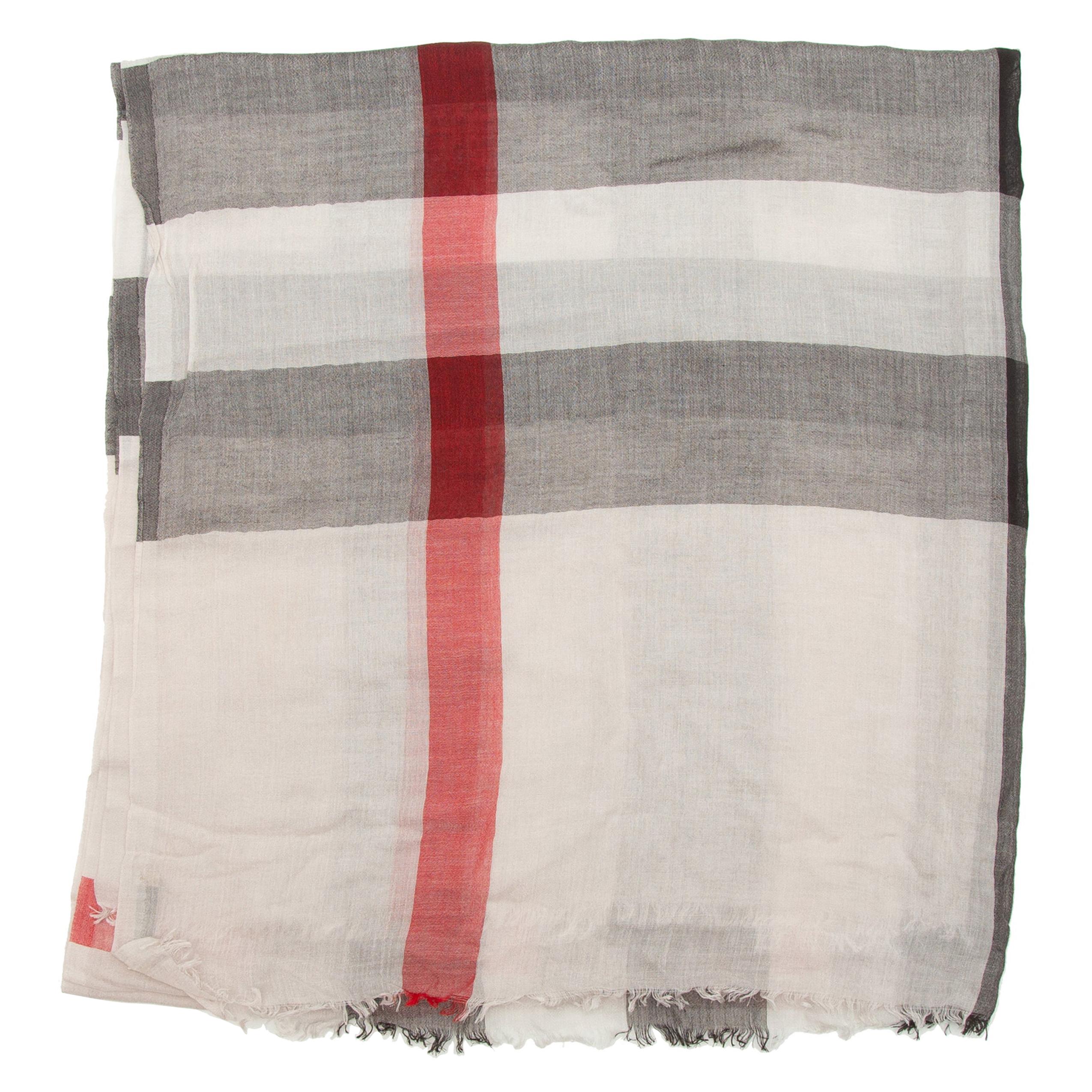 BURBERRY Tan Cashmere Signature Plaid Scarf at 1stDibs