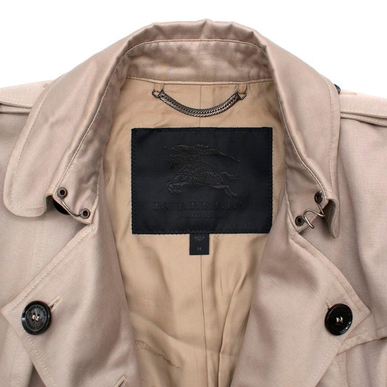 Burberry Womens Cotton Gabardine Trench Coat - Size XXS US2 at 1stDibs