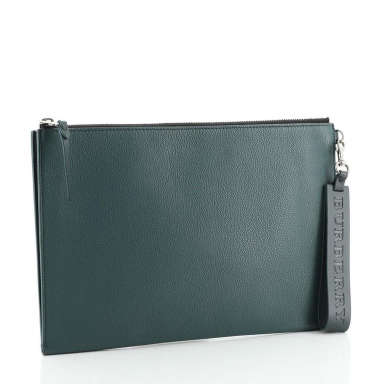Burberry Zip Pouch Leather Medium at 1stDibs