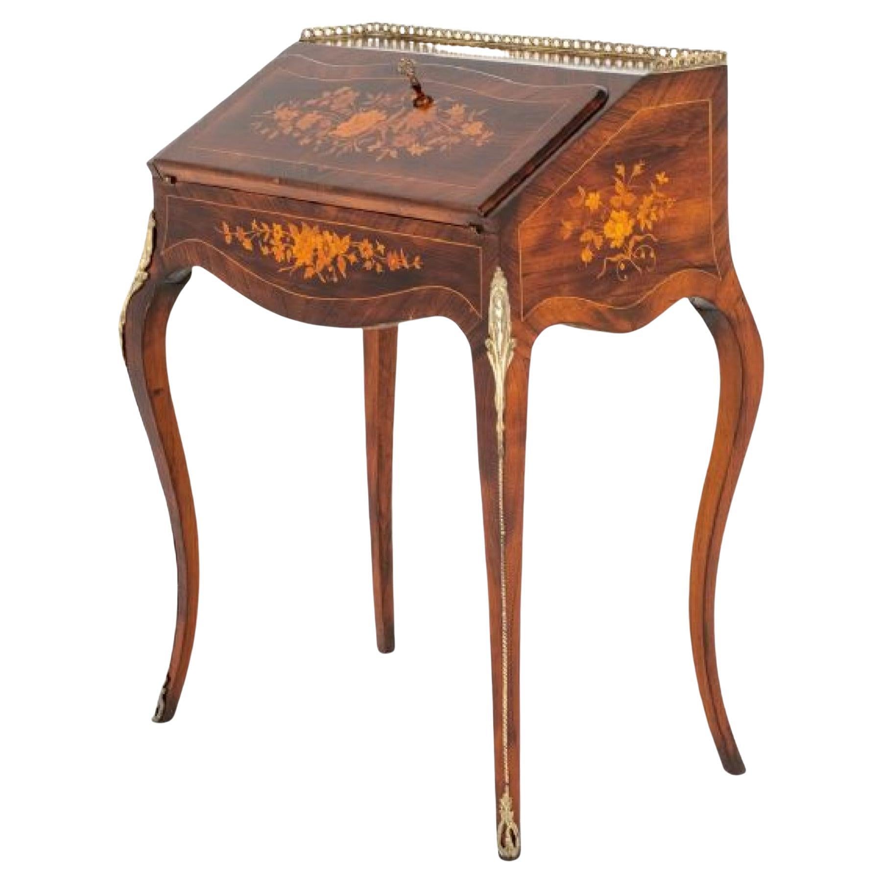 Antique French Writing Table Desk Bureau Plat c.1870 at 1stDibs