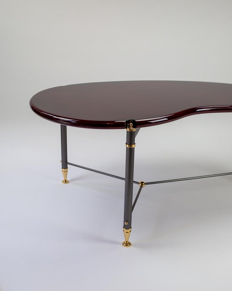 burgundy lacquered coffee table For Sale at 1stDibs