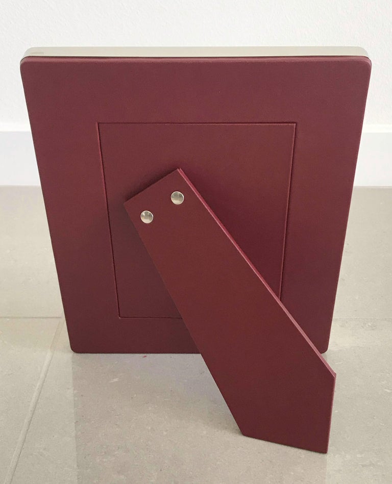 Burgundy Leather Photo Frame by Fabio Ltd For Sale at 1stDibs