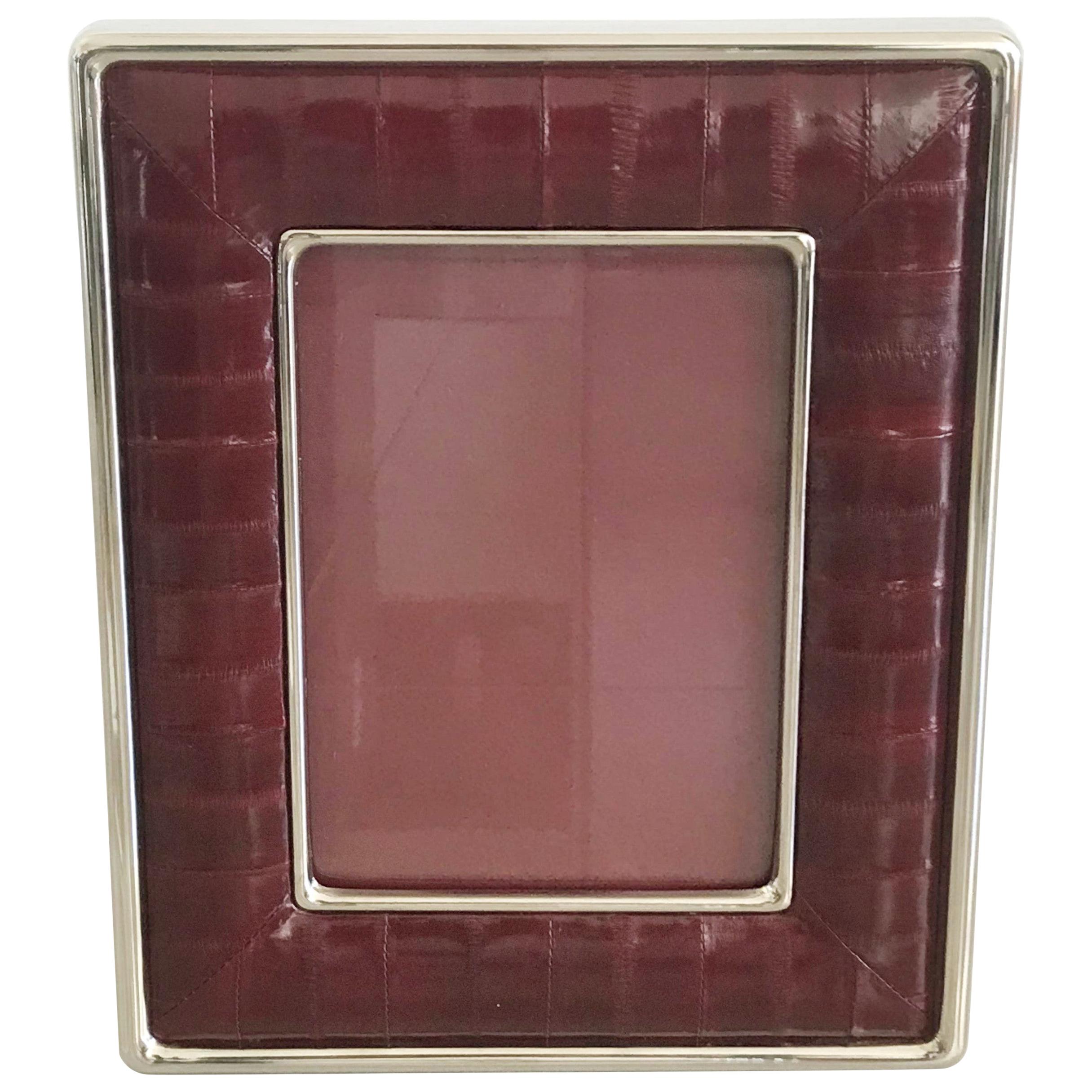 Burgundy Leather Photo Frame by Fabio Ltd For Sale at 1stDibs