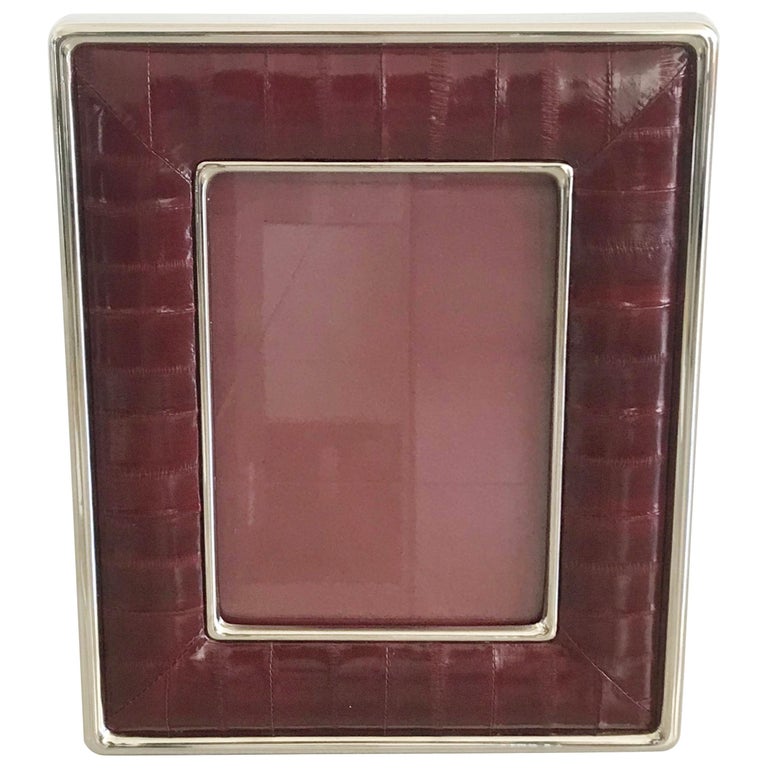 Burgundy Leather Photo Frame by Fabio Ltd For Sale at 1stDibs