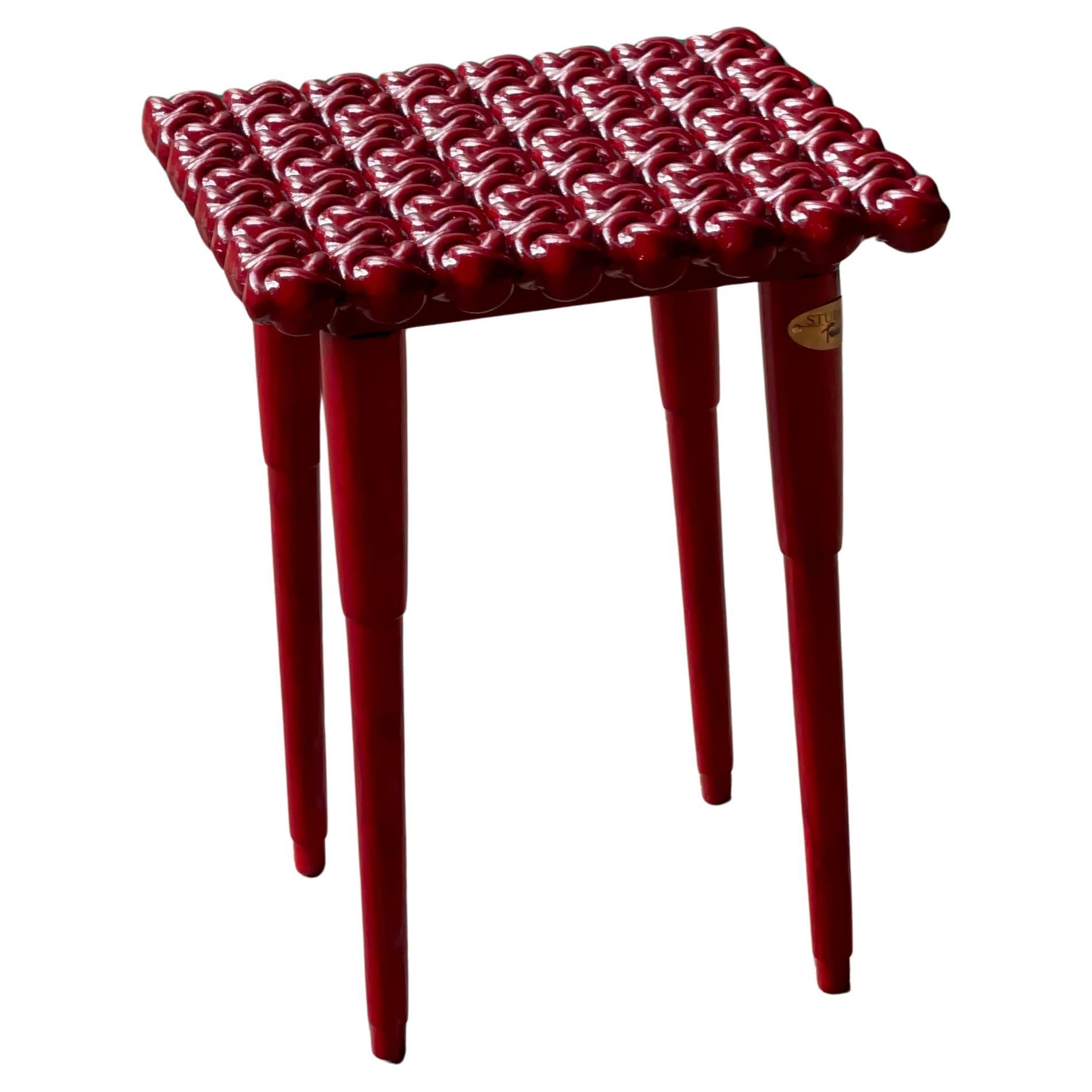 Burgundy Red Mini Table - Modern Organic Sculptural Design For Sale at ...