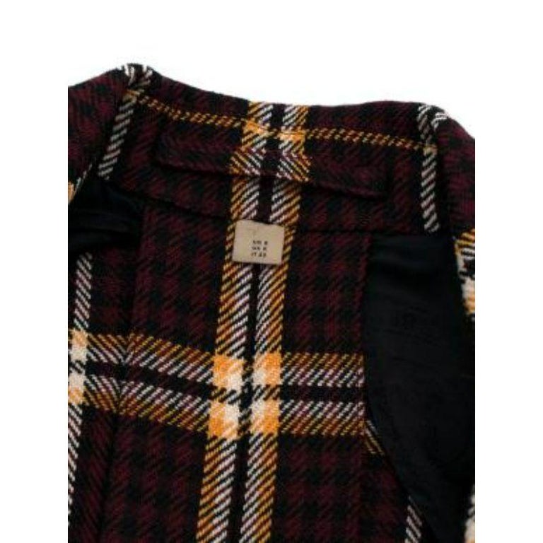 burgundy and yellow check longline tailored jacket For Sale at 1stDibs