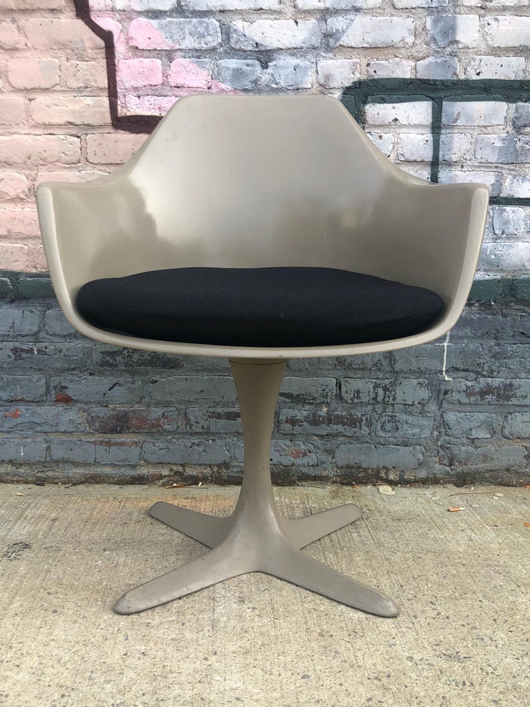 Burke Mid-Century Modern Tulip Style Armchair at 1stDibs
