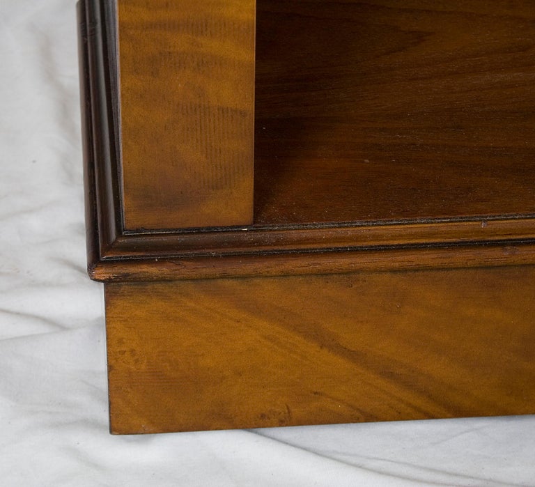 Burl Walnut Low Open Bookcase Short Library Bookshelf at 1stDibs