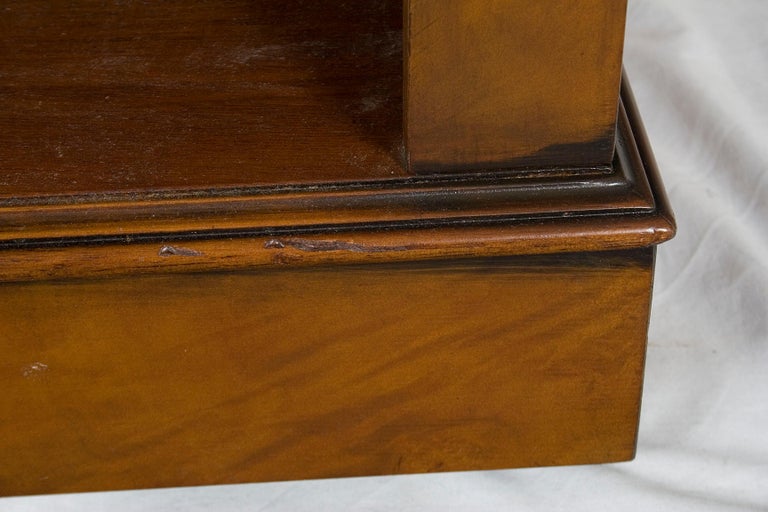 Burl Walnut Low Open Bookcase Short Library Bookshelf at 1stDibs