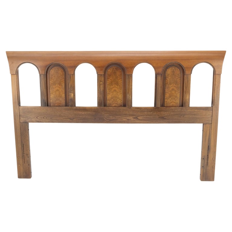 Burl and Walnut Mid Century Modern Queen Head Board Bed Mint For Sale ...