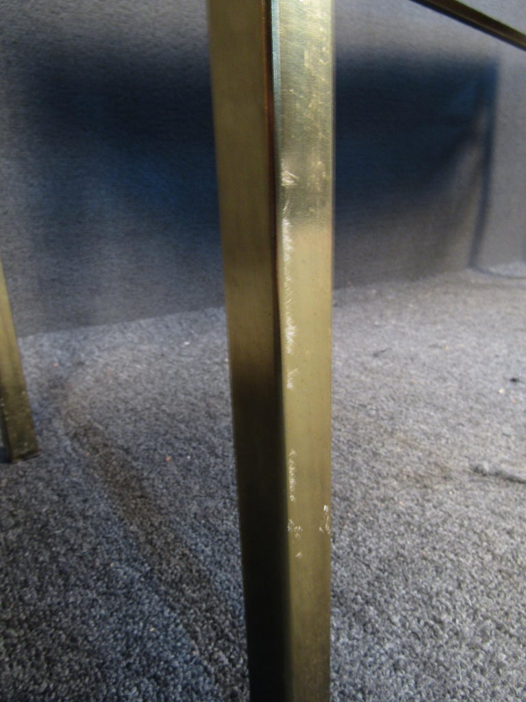 Burl Wood and Metal Console Table For Sale at 1stDibs