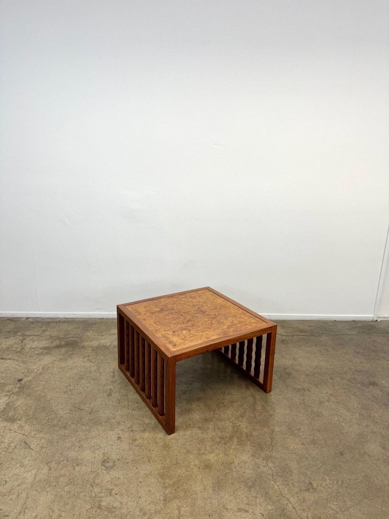 Burl Wood and Walnut Side Table by Cal Mode For Sale at 1stDibs