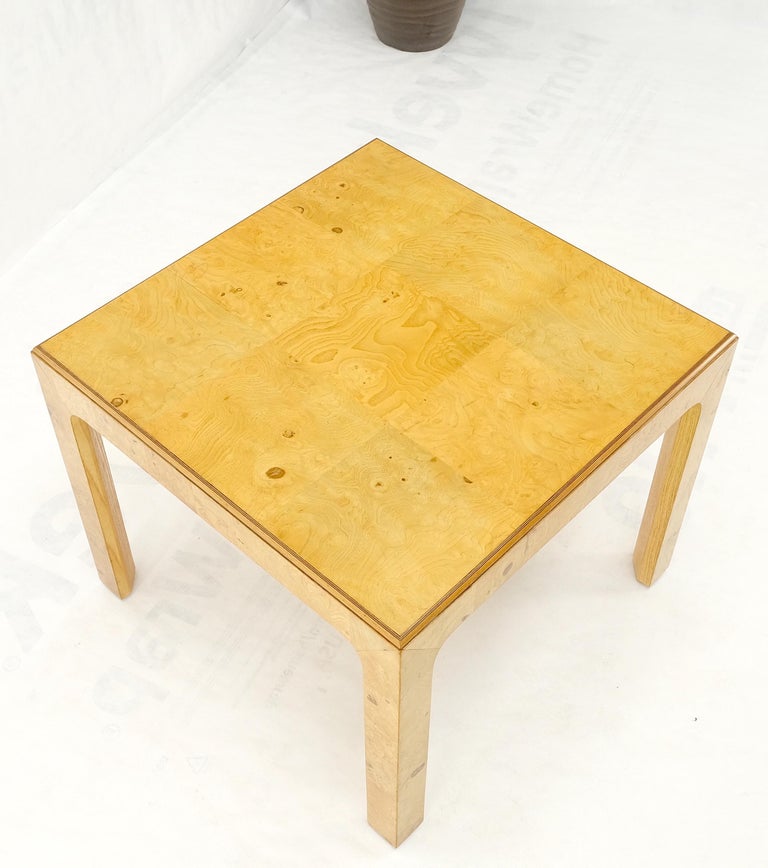 Burl Wood Henredon Square Game Card Small Dining Table Mint! For Sale ...