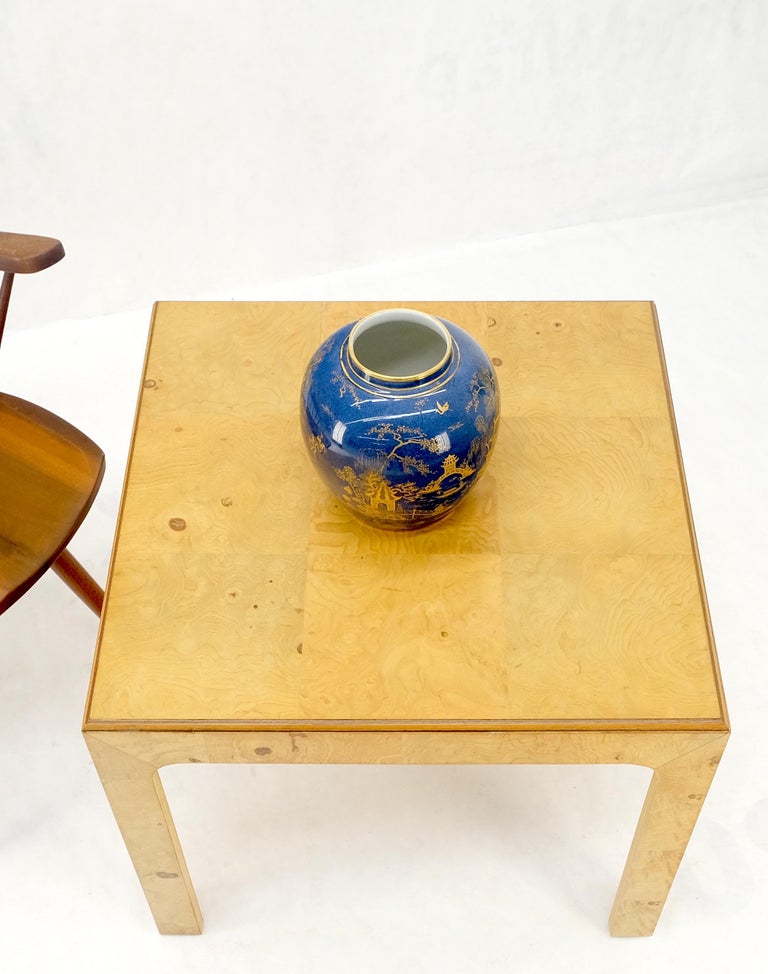 Burl Wood Henredon Square Game Card Small Dining Table Mint! For Sale ...