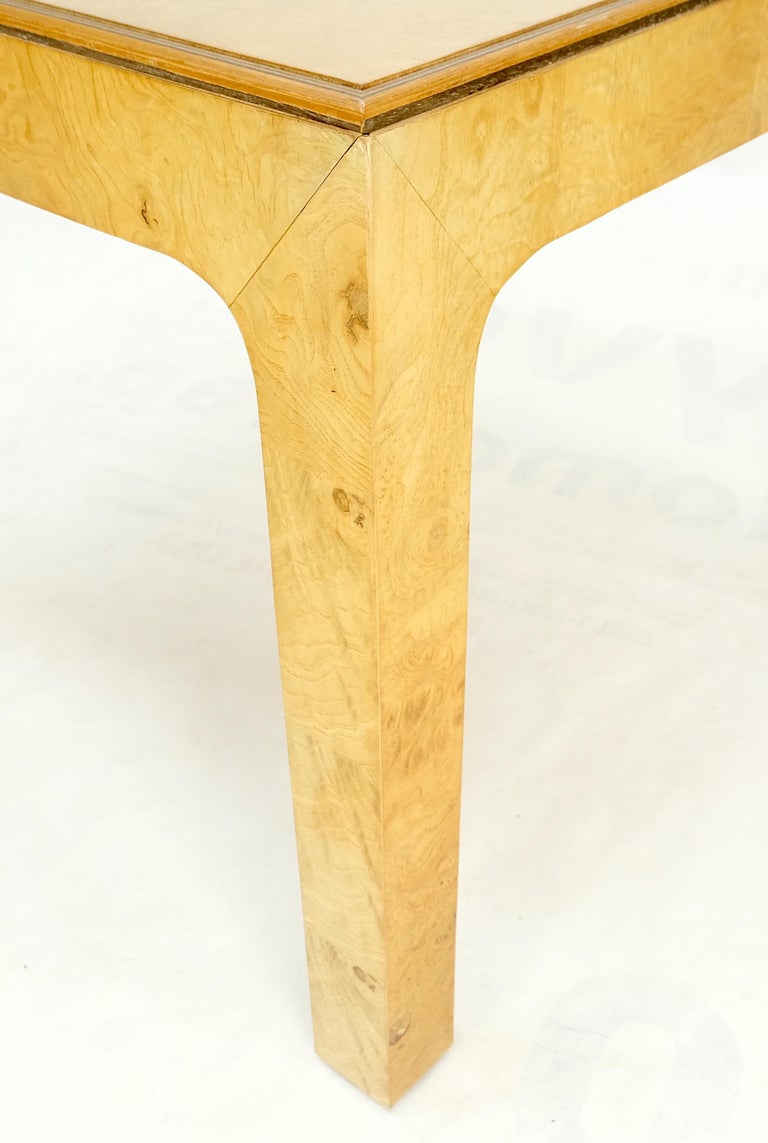 Burl Wood Henredon Square Game Card Small Dining Table Mint! For Sale ...