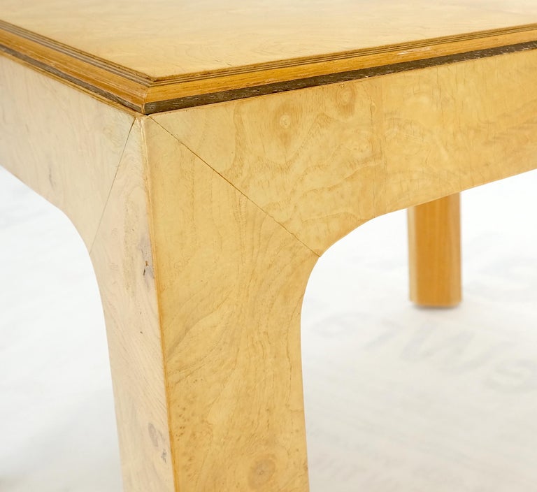 Burl Wood Henredon Square Game Card Small Dining Table Mint! For Sale ...