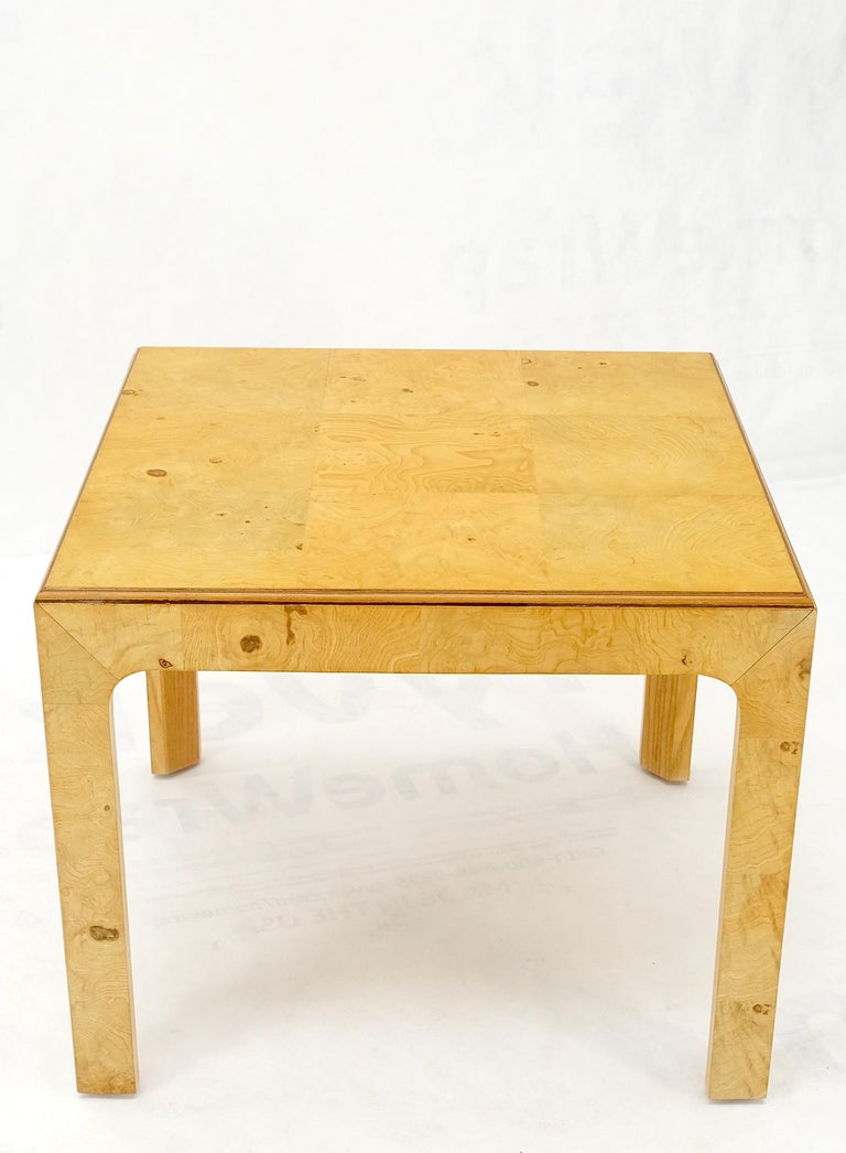 Burl Wood Henredon Square Game Card Small Dining Table Mint! For Sale ...