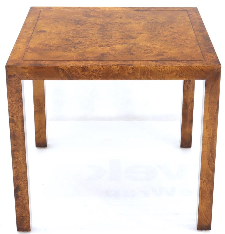 Burl Wood Mid-Century Modern Parsons Style Game Table at 1stDibs