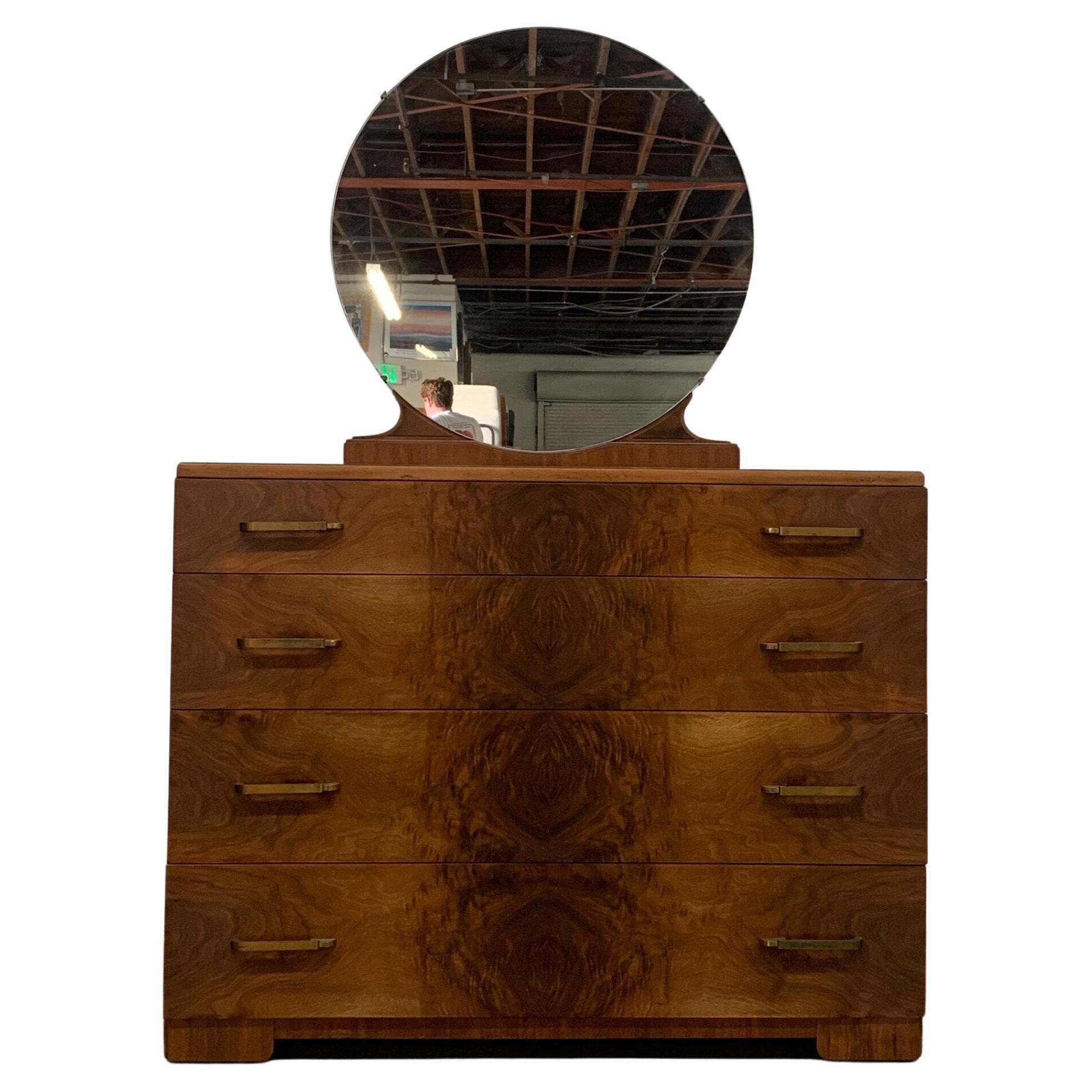 Postmodern Burl Wood Laminate and Chrome Chest of Drawers For Sale at ...