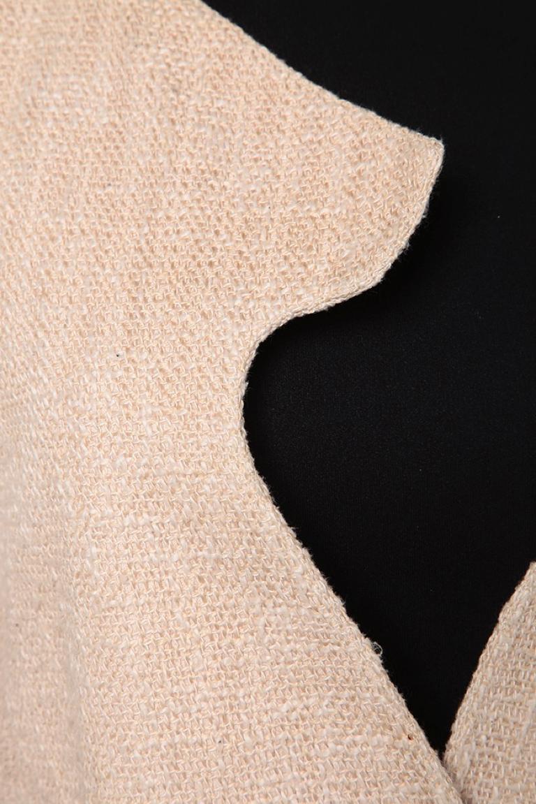 Burlap ( toile de jute ) suit jacket Thierry Mugler For Sale at 1stDibs