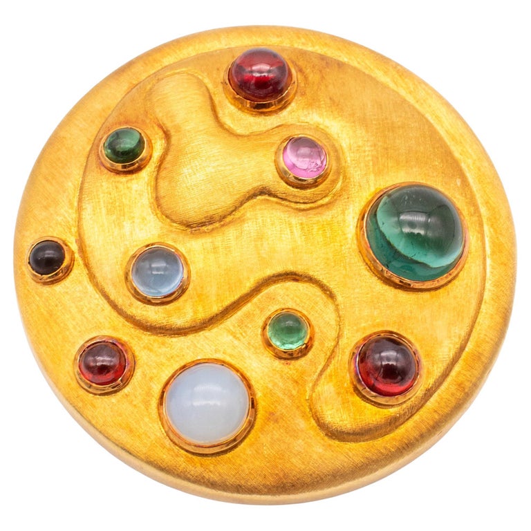 Burle Marx 1970 Brazil 18Kt Pendant Brooch 12.15 Cts in Natural Color ...