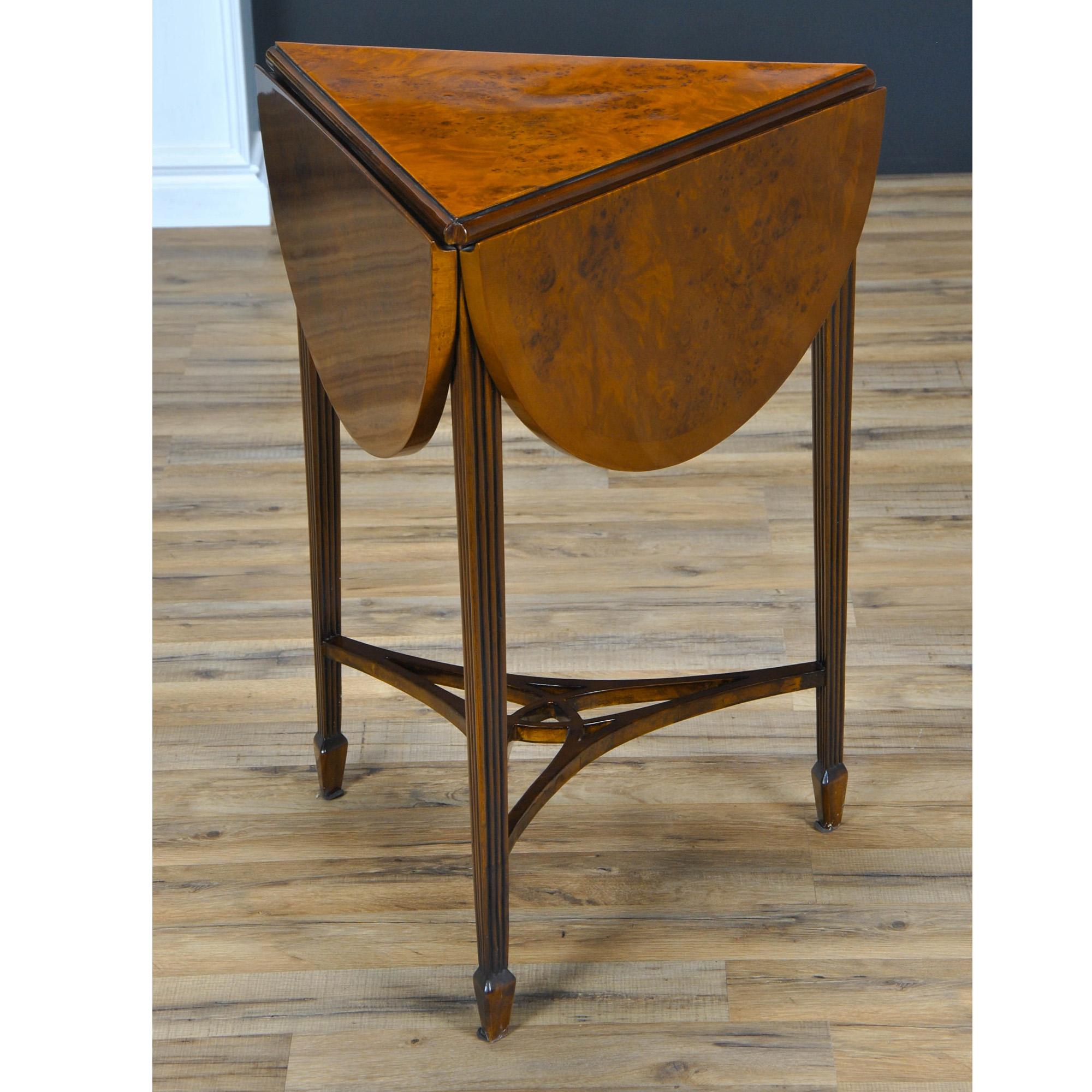 Burled Handkerchief Table For Sale at 1stDibs
