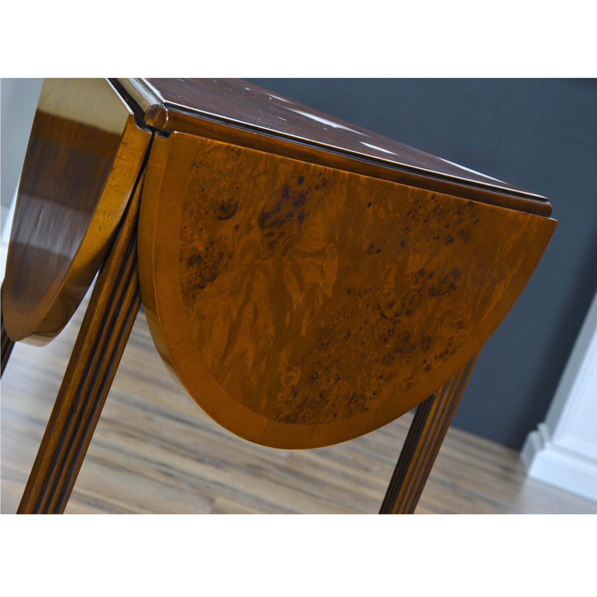 Burled Handkerchief Table For Sale at 1stDibs