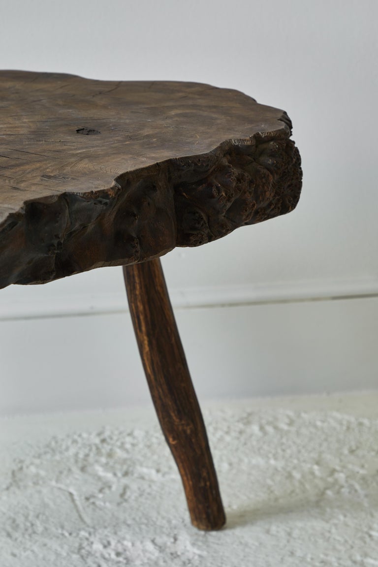 Burled Three-Legged Rustic Root Table at 1stDibs