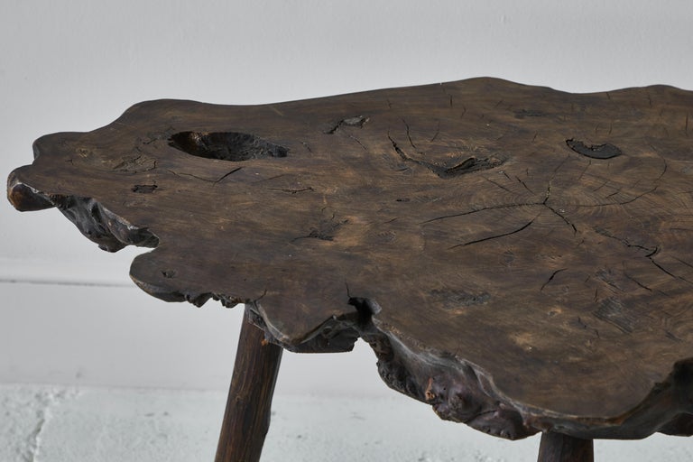Burled Three-Legged Rustic Root Table at 1stDibs