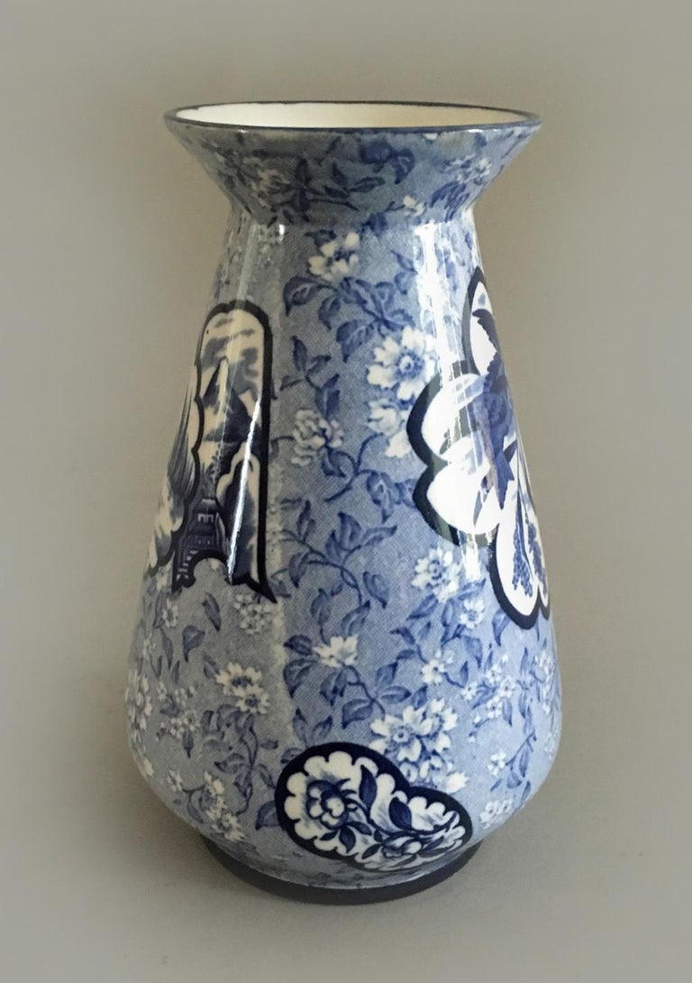 Burleigh Ware Blue and White Vase For Sale at 1stDibs