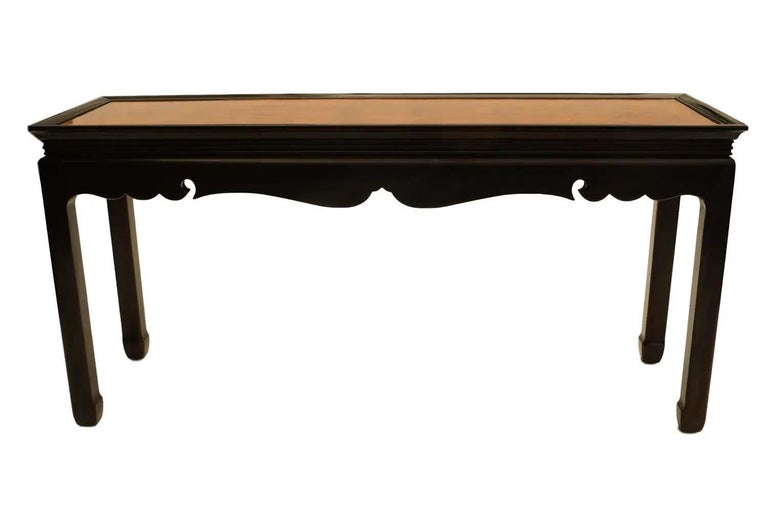 Burlwood Console Table Asian Oriental For Sale at 1stDibs