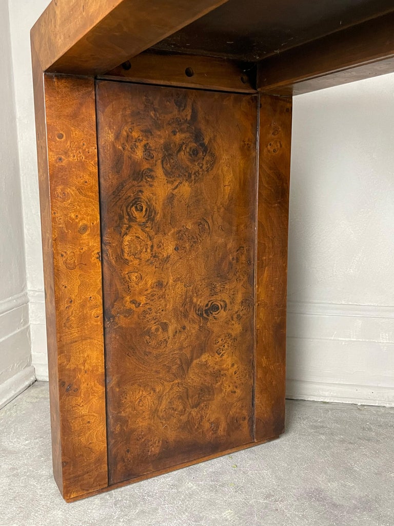 Burlwood Console Table Attributed to Milo Baughman For Sale at 1stDibs