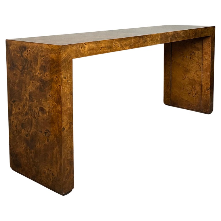 Burlwood Console Table Attributed to Milo Baughman For Sale at 1stDibs