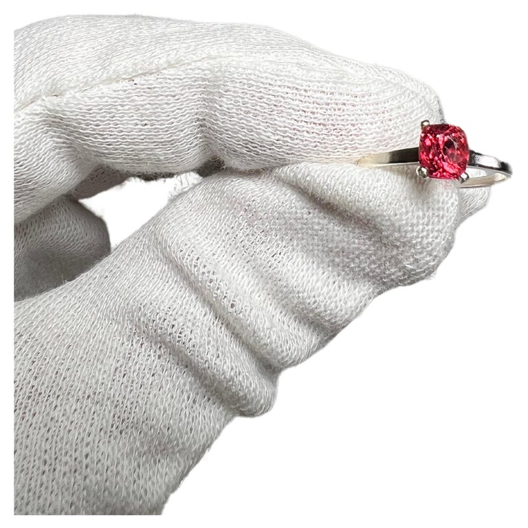 Burma Red Spinel Silver Ring For Sale at 1stDibs