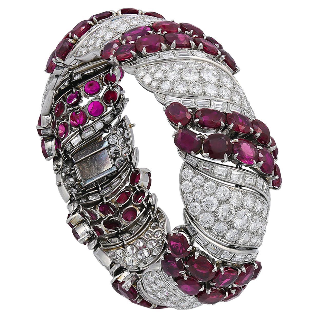Fine Burma Ruby Diamond Bracelet For Sale at 1stDibs | burmese ruby ...