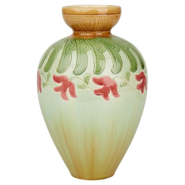 Burmantofts Faience Floral Frieze Vase For Sale at 1stDibs