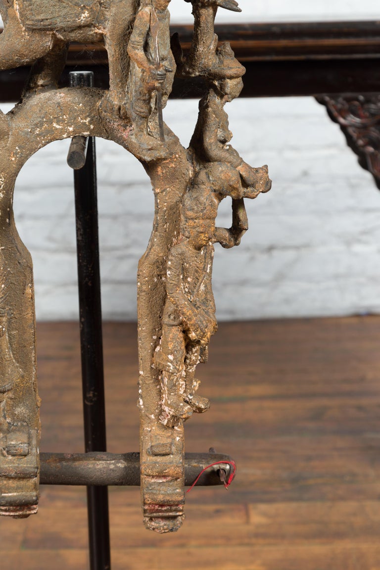 Burmese 18th Century Cast Bronze Buddhist Temple Bell Bracket with ...