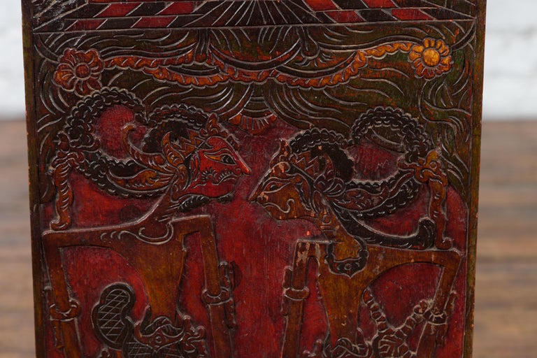 Burmese 19th Century Hand-Carved and Painted Wooden Puppet Show Sign ...