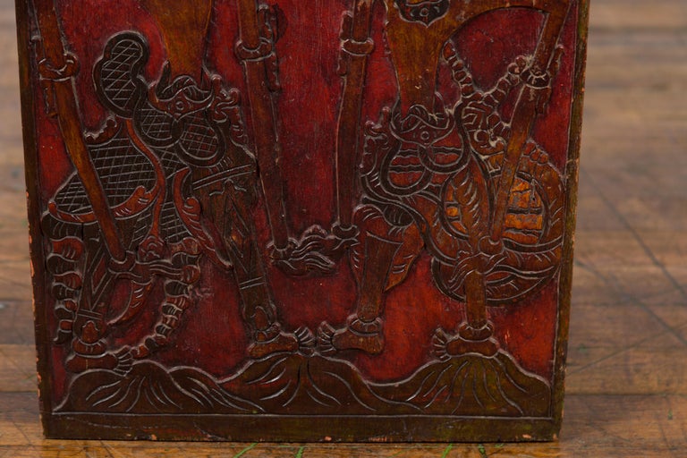 Burmese 19th Century Hand-Carved and Painted Wooden Puppet Show Sign ...