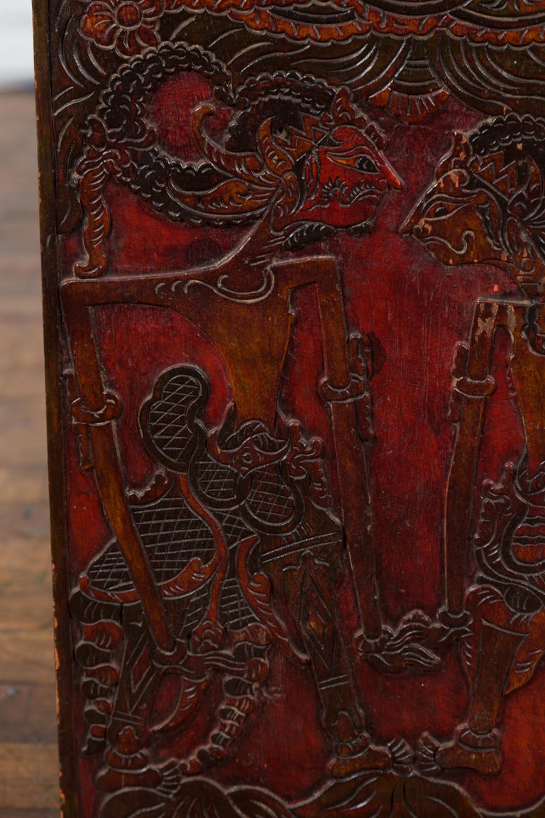 Burmese 19th Century Hand-Carved and Painted Wooden Puppet Show Sign ...