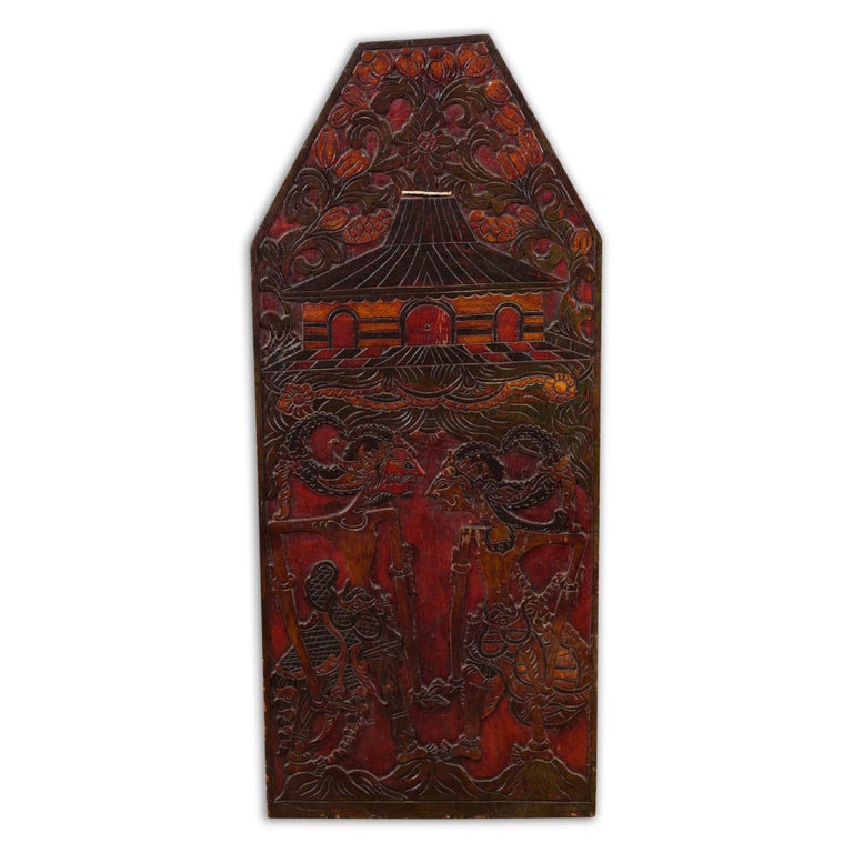 Burmese 19th Century Hand-Carved and Painted Wooden Puppet Show Sign ...