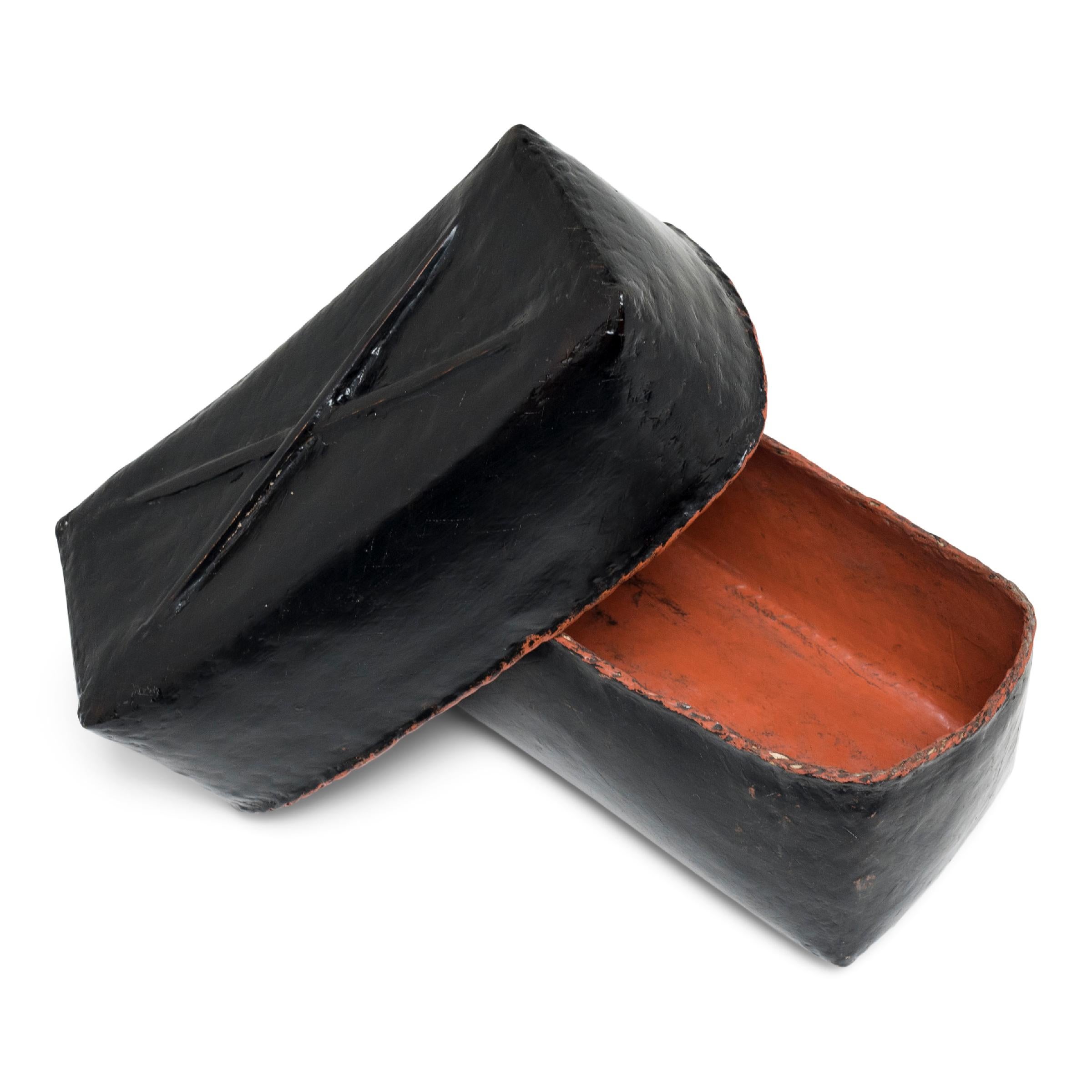 Burmese Black Lacquer Box, c. 1920 For Sale at 1stDibs