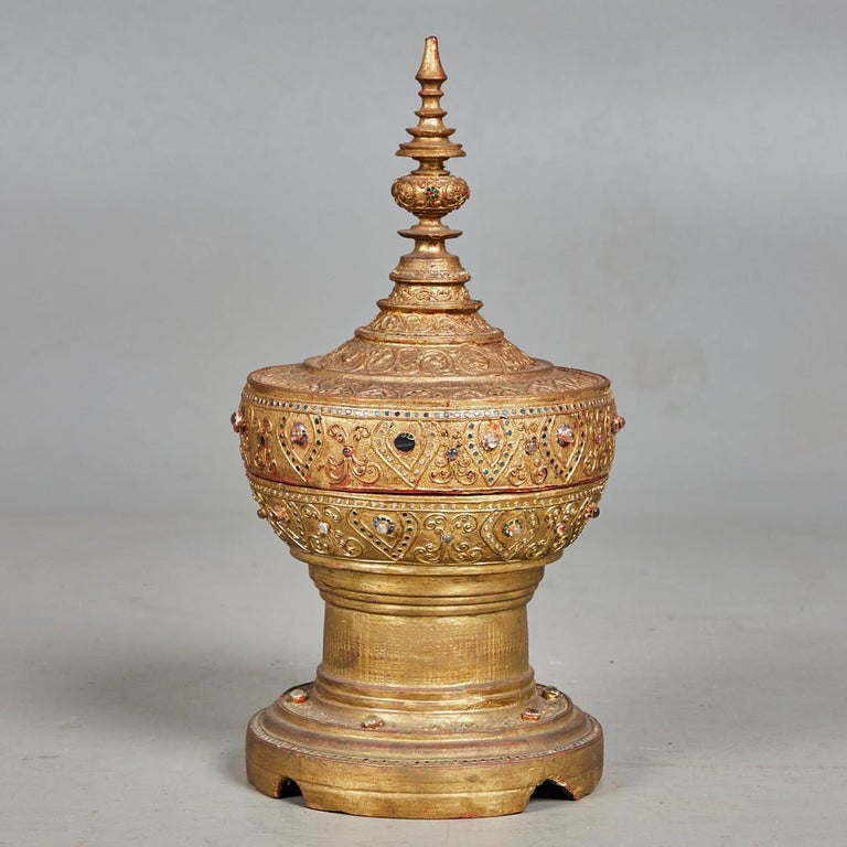 Burmese Offering Bowl, Guilded Wood, Myanmar, Early 20th Century For ...